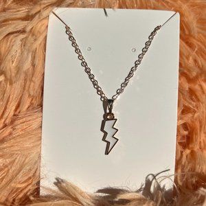 EmberLightCreations | Jewelry | White Lightning Bolt Chain Necklace ...